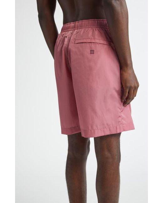 Givenchy Long Nylon Swim Trunks in Pink for Men | Lyst