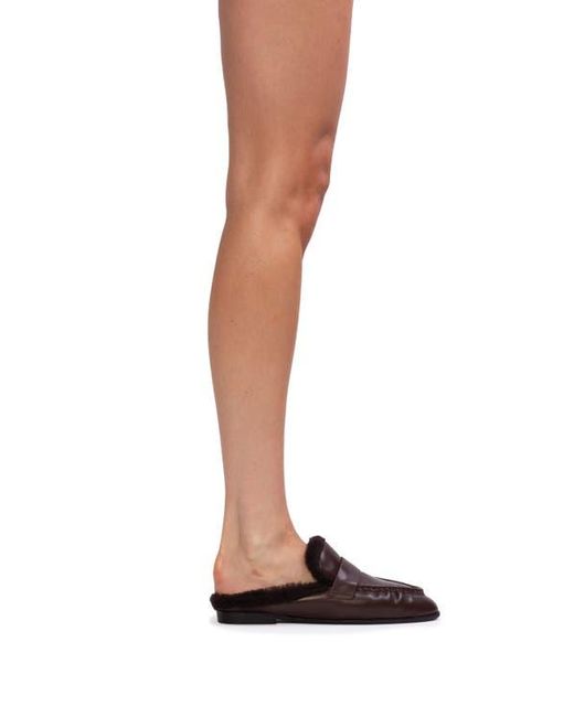 Black Suede Studio Theo Backless Loafer in Brown | Lyst