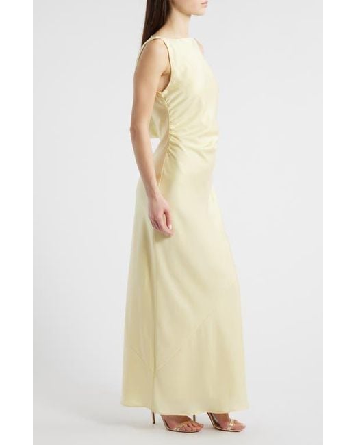Wayf Isadora Open Cowl Back Cocktail Dress in Yellow | Lyst