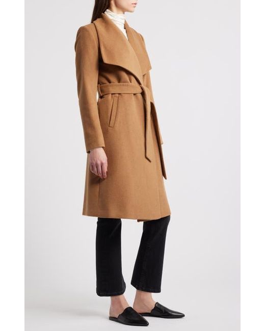 Ralph Lauren Longline Wool Blend Wrap Coat in Natural | Lyst