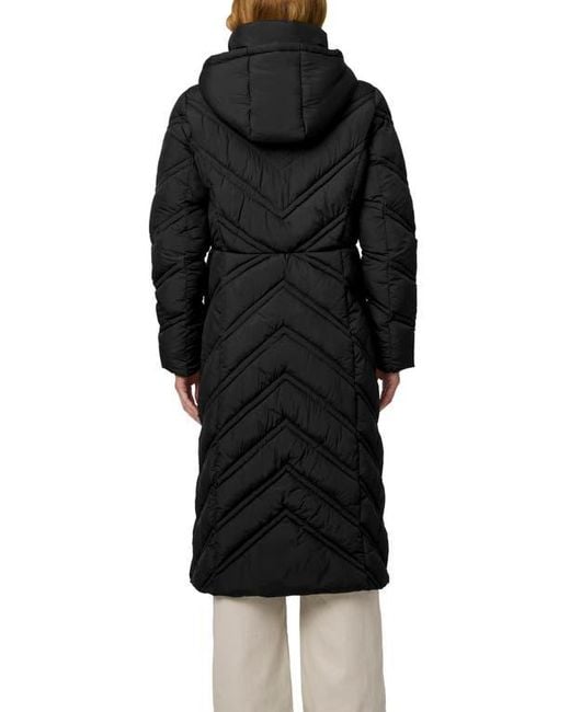 Bernardo Longline Hooded Puffer Jacket in Black | Lyst