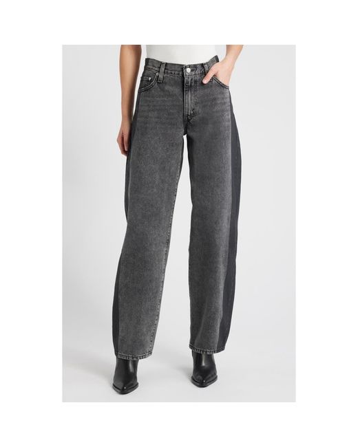 Levi's Stripe Baggy Dad Jeans in Gray | Lyst