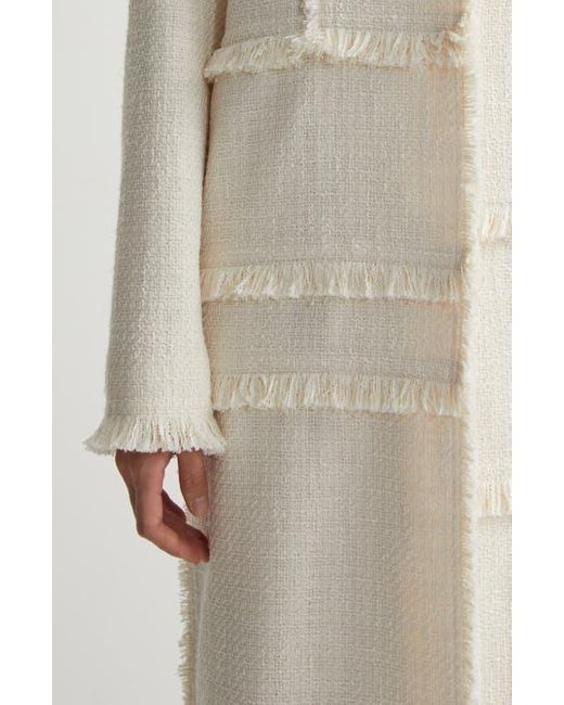 Lafayette 148 New York Hand Fringed Patchwork Bouclé Tweed Coat in ...