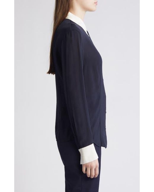 BOSS Billah Contrast Button-Up Shirt in Blue | Lyst