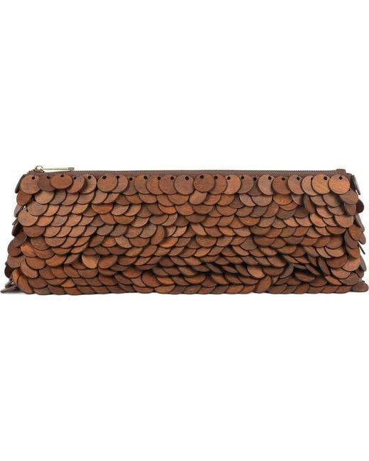 Jeffrey Campbell Madera Wooden Disc Clutch in Brown | Lyst