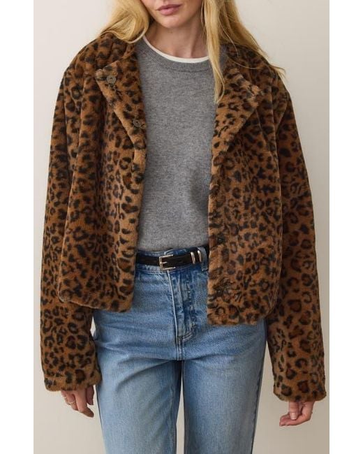 Marine Layer Tessa Faux Fur Jacket in Brown | Lyst