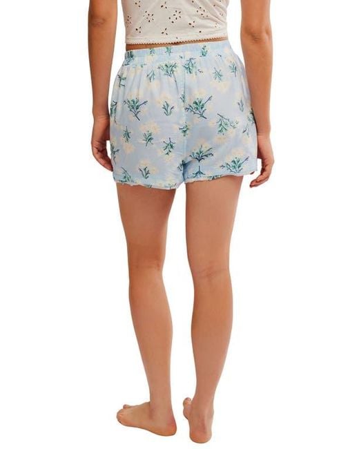 Free People Day To Day Floral Boxer Shorts in Blue | Lyst