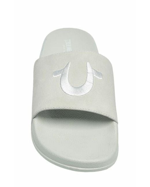 True Religion Asap Logo Slide in Gray for Men | Lyst