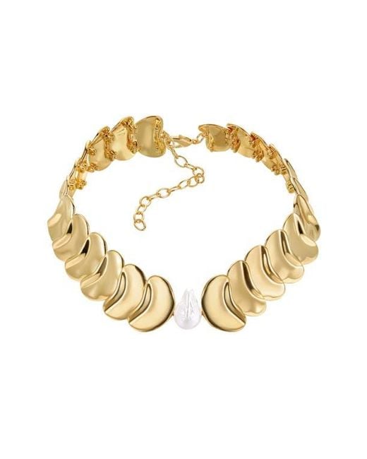 st. Moran Freshwater Pearl Statement Necklace in Metallic | Lyst