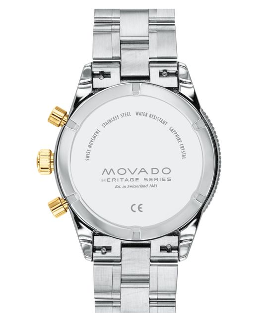 Movado Heritage Calendoplan Chronograph Bracelet Watch in Gray for Men ...