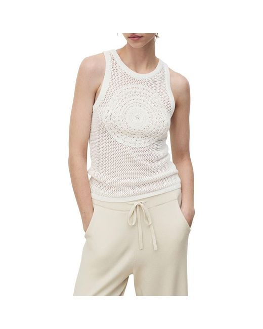 Mango Crochet Tank in Natural | Lyst