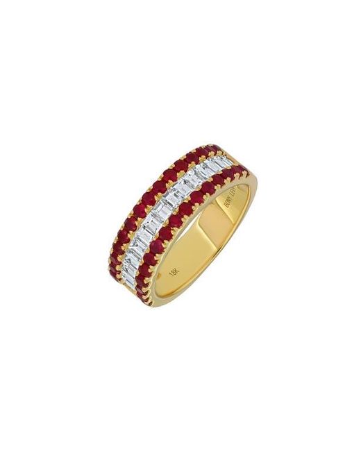 Bony Levy Three-Row Ruby & Diamond Ring | Lyst