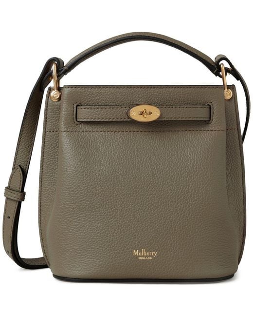 Mulberry Mini Islington Leather Bucket Bag in Natural | Lyst