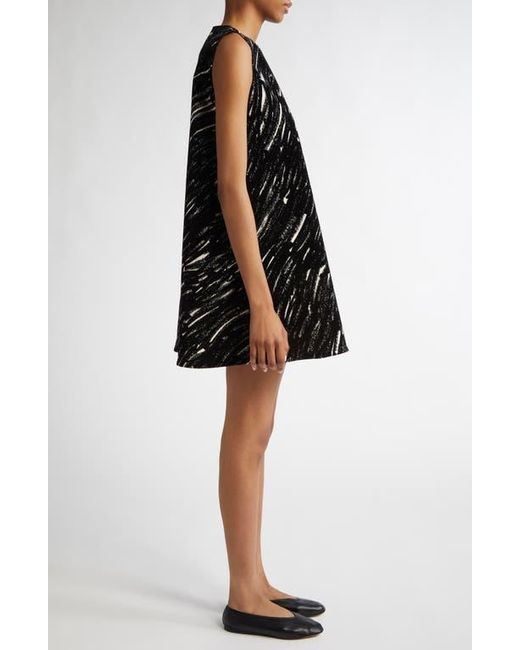 Marni Flocked Crayon Print Denim Minidress in Black | Lyst