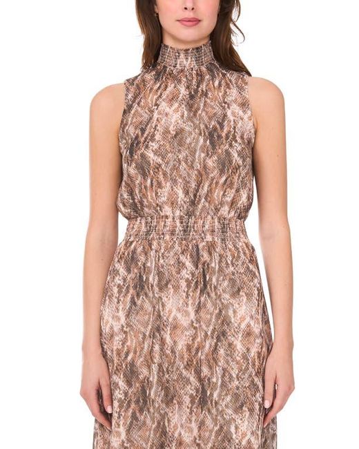 Halogen® Sleeveless Smocked Ruffle Tiered Maxi Dress in Pink | Lyst