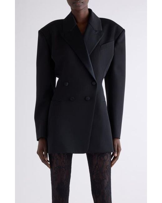 Givenchy Pleated Back Wool Smoking Jacket in Black | Lyst