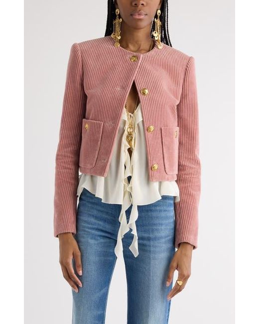 Chloé Crop Corduroy Jacket in Red | Lyst