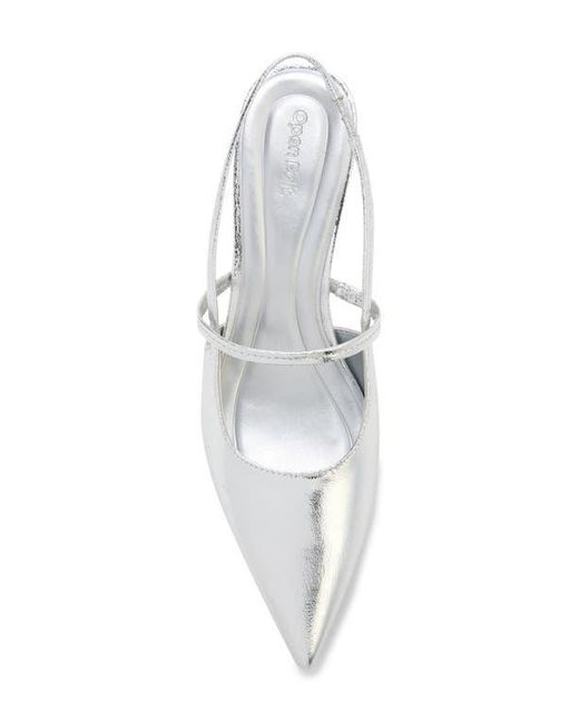 Open Edit Sophia Pointed Toe Slingback Pump in White | Lyst
