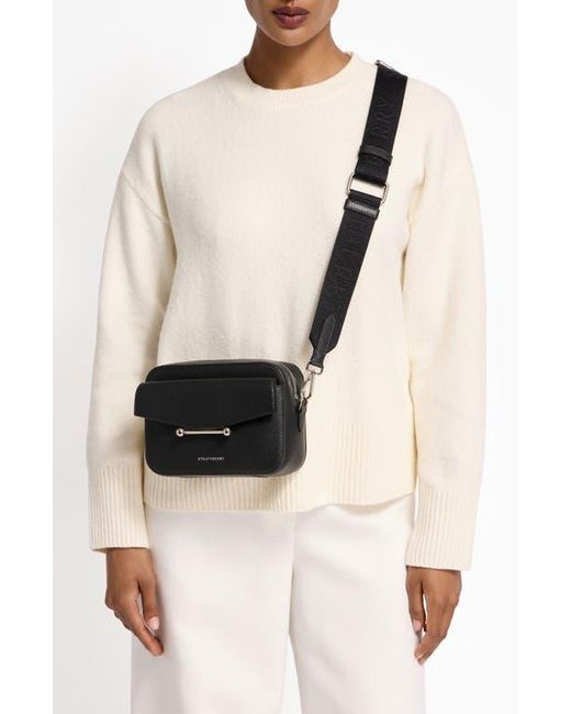 Strathberry Mosaic Leather Camera Crossbody in Black | Lyst