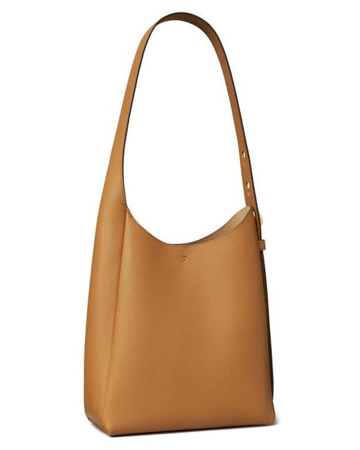 Tory Burch Small Romy Pebble Leather Hobo Bag in Brown | Lyst