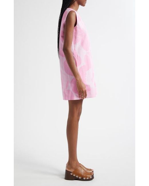 Marimekko Sopiva Unikko Organic Cotton & Linen Shift Dress in Pink | Lyst