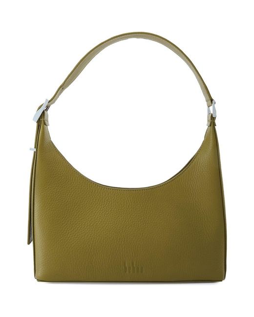 BEHNO Danny Flatiron Pebble Leather Shoulder Bag in Green | Lyst