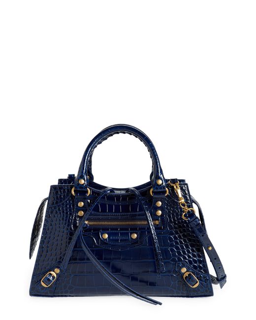 Balenciaga Small Neo Classic City Croc Embossed Leather Top Handle Bag ... Balenciaga Small Neo Classic City Croc Embossed Leather Top Handle Bag ...