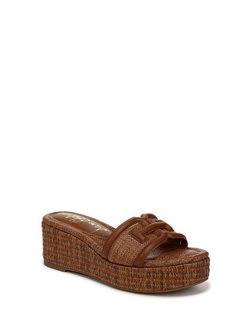 Sam Edelman Pauleena Platform Wedge Slide Sandal in Brown | Lyst