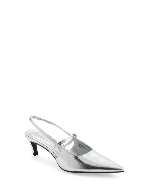 Open Edit Sophia Pointed Toe Slingback Pump in White | Lyst