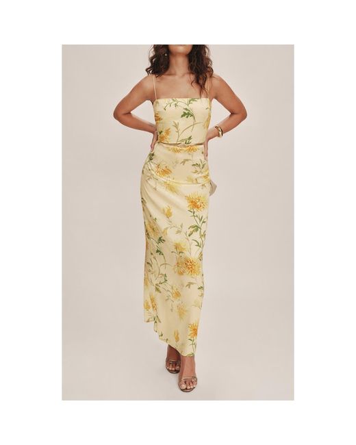 Reformation Frankie Floral Silk Maxi Dress in Natural | Lyst