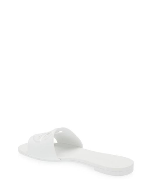 Dolce & Gabbana Dg Cutout Rubber Slides in White | Lyst