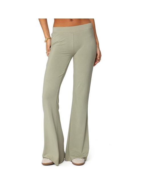 Edikted Flared Logo Graphic Leggings in Green | Lyst