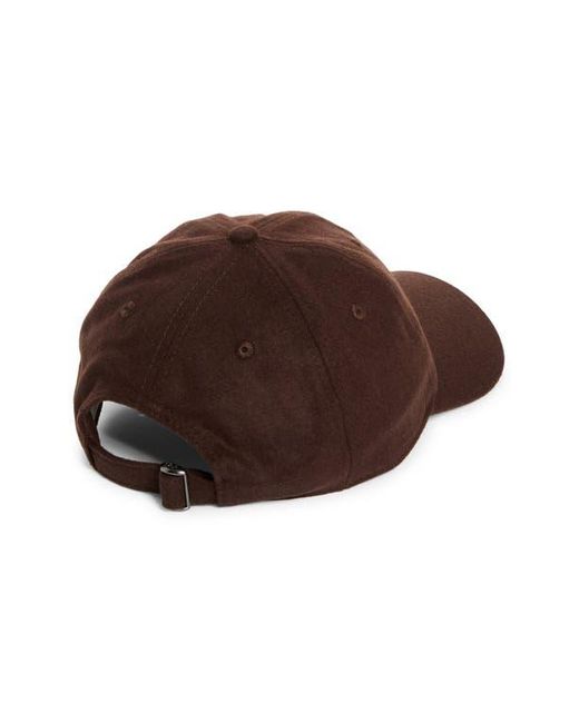 Sporty & Rich New York Crest Embroidered Wool Baseball Cap in Brown | Lyst