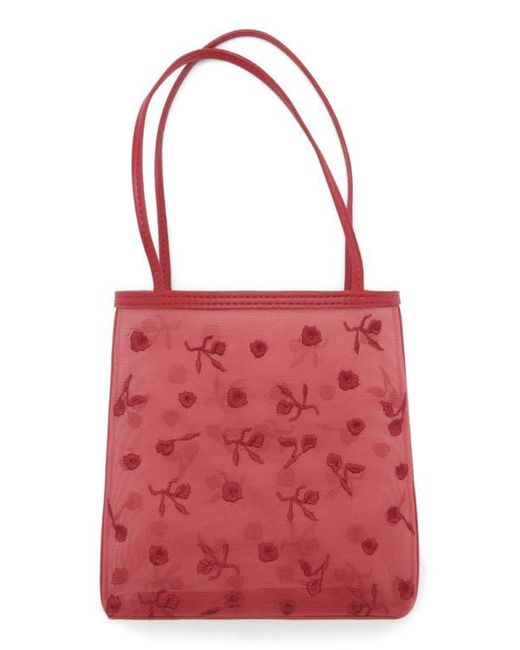 Mango Embroidered Floral Mesh Shoulder Bag | Lyst