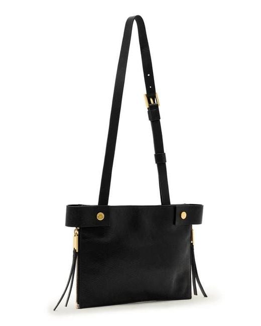 AllSaints Marlo Leather Crossbody Bag in Black | Lyst