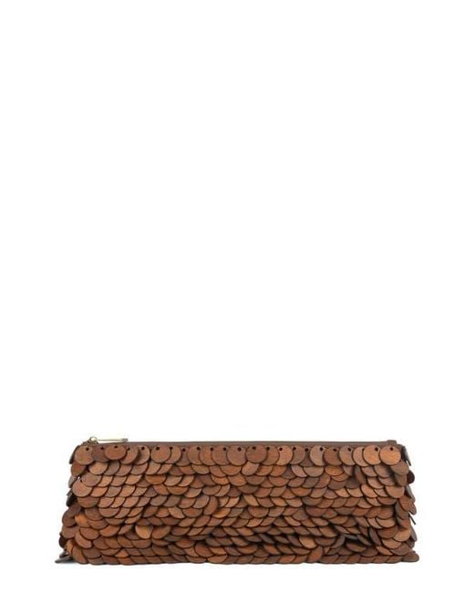 Jeffrey Campbell Madera Wooden Disc Clutch in Brown | Lyst