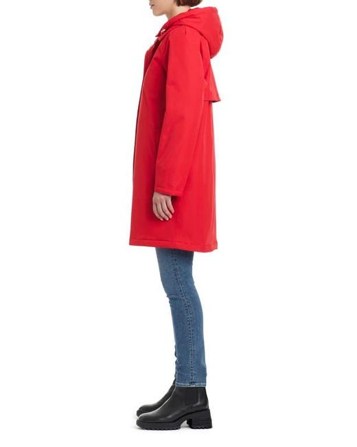 Kate Spade Water Resistant Raincoat With Removable Hood in Red | Lyst