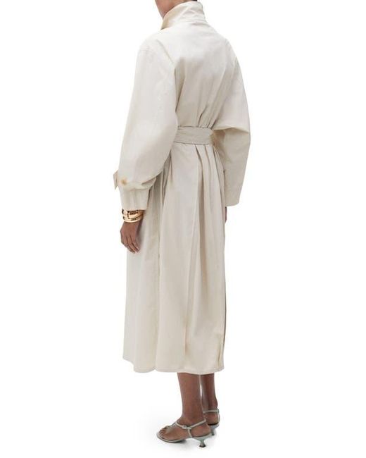Mango Overszie Stretch Cotton Trench Coat in White | Lyst