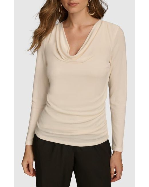 Donna Karan Cowl Neck Top in Natural | Lyst