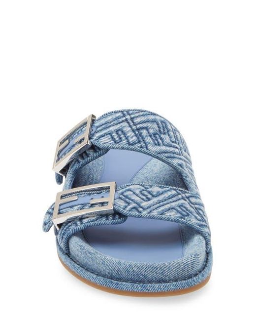 Fendi Feel Double Band Sandal in Blue | Lyst