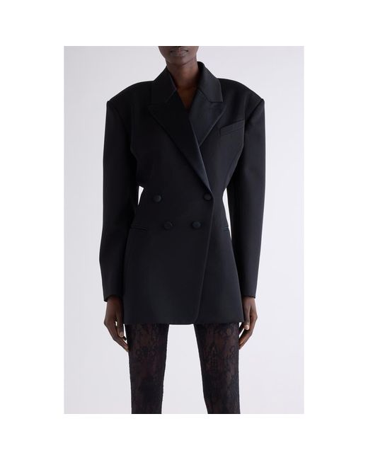 Givenchy Pleated Back Wool Smoking Jacket in Black | Lyst