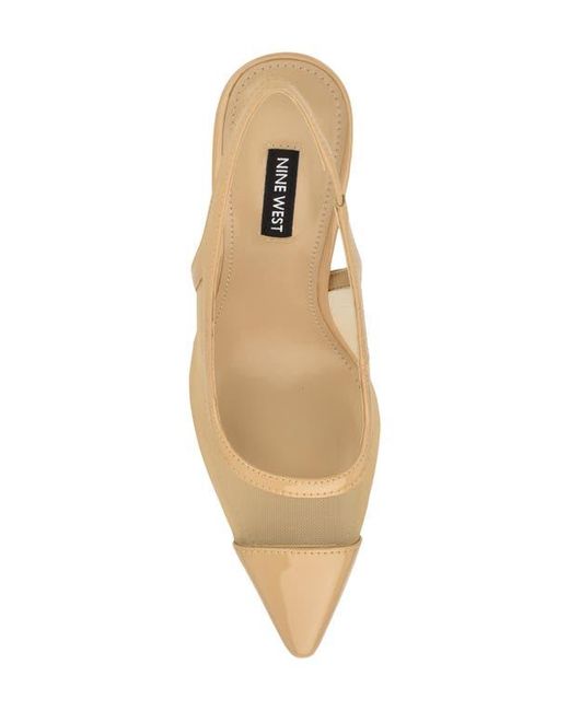 Nine West Jermain Slingback Pointed Toe Pump in Natural | Lyst
