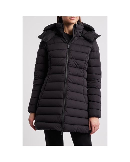 Save The Duck Dorothy Water Repellent Puffer Jacket With Removable Hood in Black | Lyst