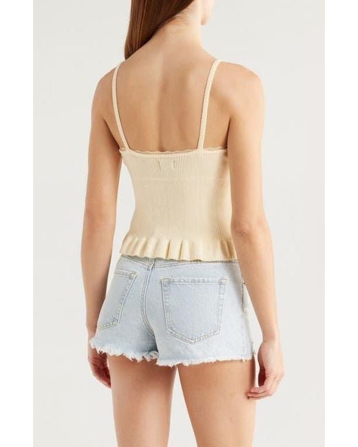 PacSun Jennie Ruffle Sweater Tank in Natural | Lyst
