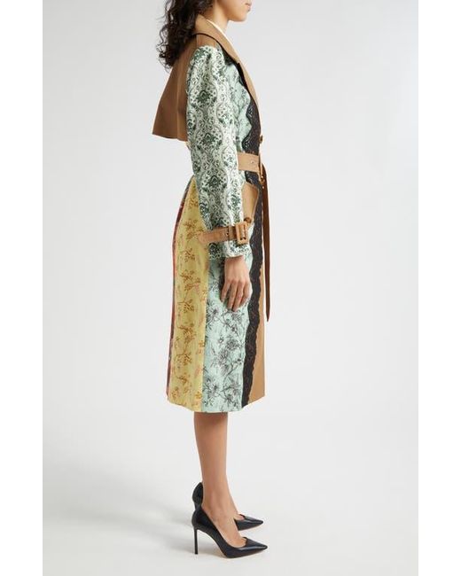 Alice + Olivia Keith Lace Trim Trench Coat | Lyst