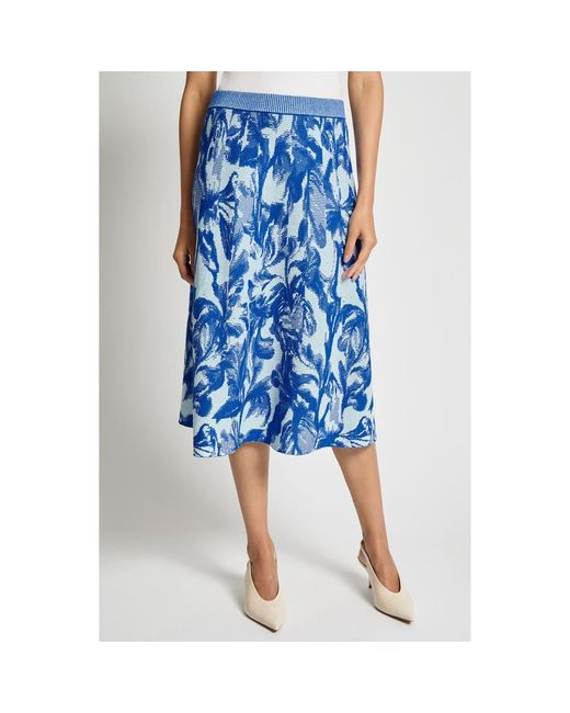 Misook Heritage Fit Floral Jacquard Midi Skirt in Blue | Lyst
