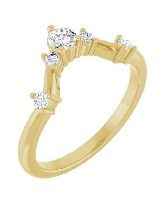 Bliss Diamond 1/2Ct Diamond V Shape Contour Wedding Guard Ring Lab ...