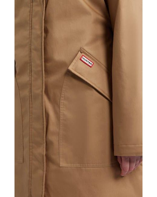 HUNTER Jane Canvas Padded Longline Coat in Brown | Lyst
