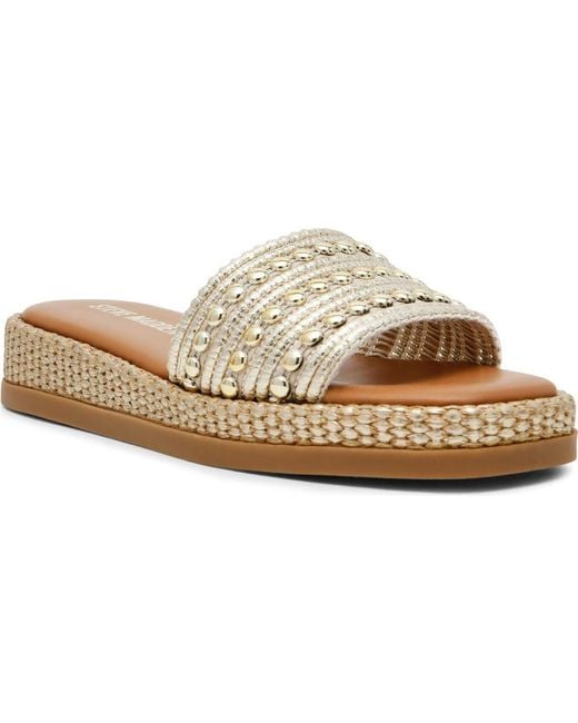 Steve Madden Boardwalk Slide Sandal in Metallic | Lyst