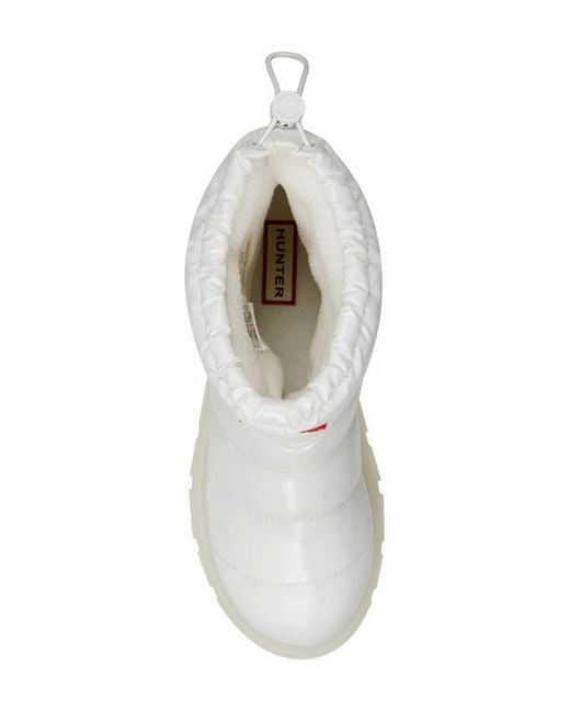 HUNTER Maribel Insulated Waterproof Snow Bootie in White | Lyst